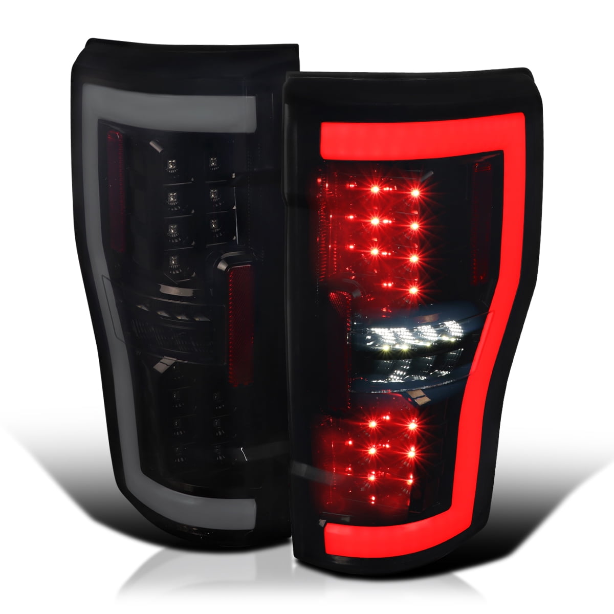 Spec-D Tuning Glossy Black Smoke LED Tail Lights w/ White LED Tube ...
