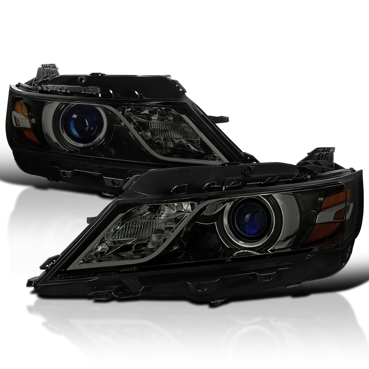 Spec-D Tuning Glossy Black Smoke Projector Headlights Compatible with ...