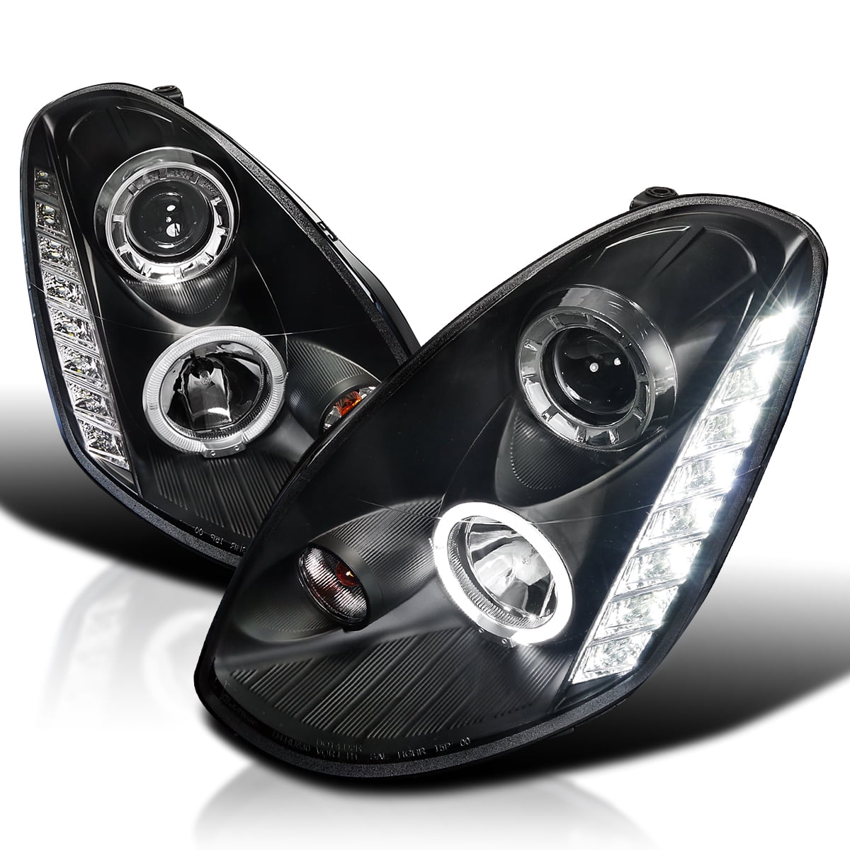 Spec-D Tuning Halo LED Black Projector Headlights, Compatible with 2005 ...