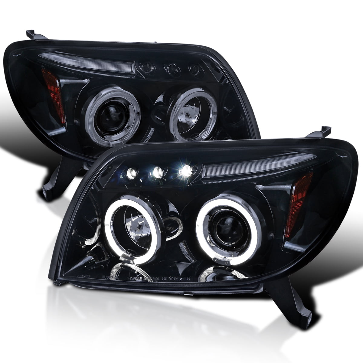 Spec-D Tuning Halo LED Glossy Black Smoke Projector Headlights ...
