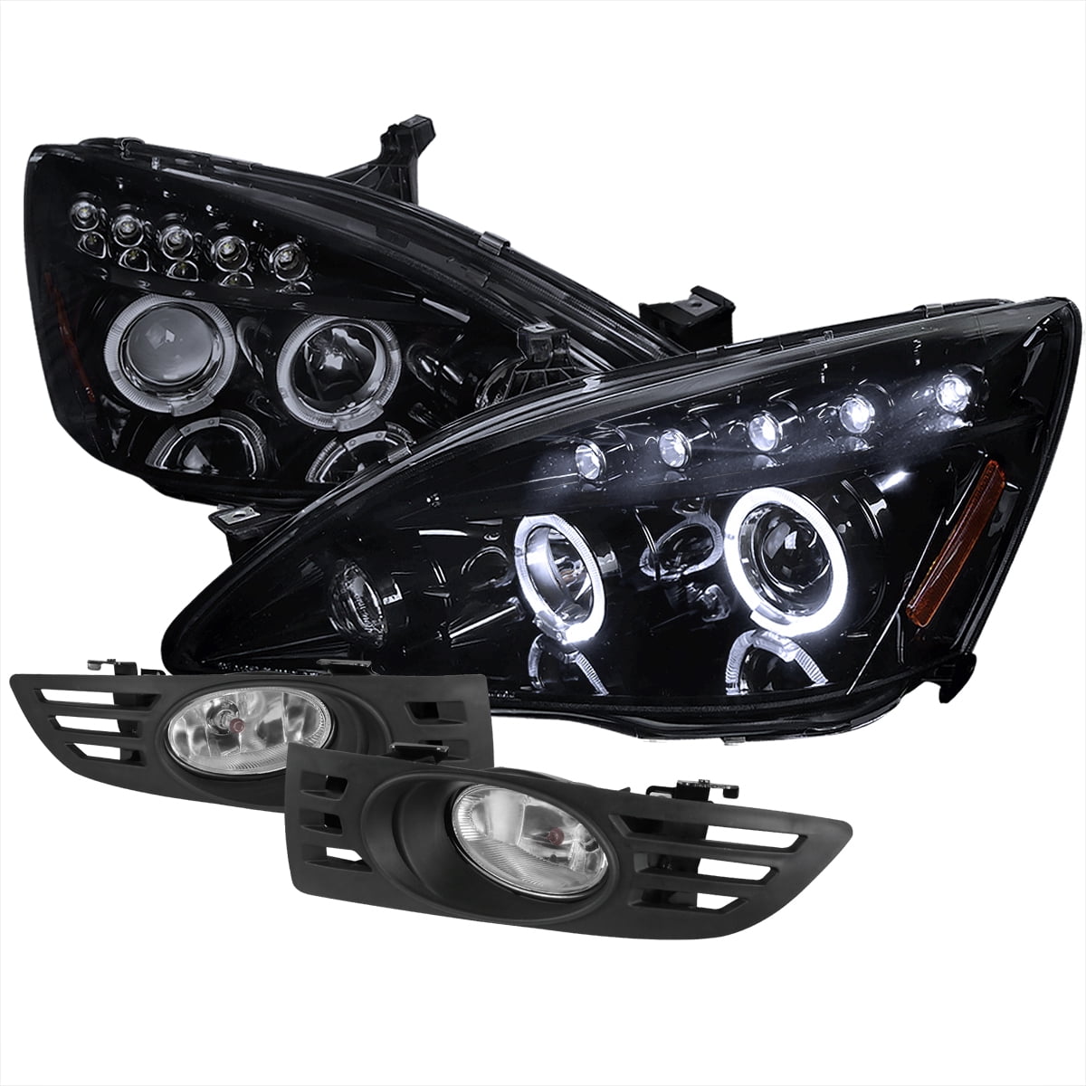 Spec-D Tuning Halo LED Projector Headlights + LED Bumper Lights ...
