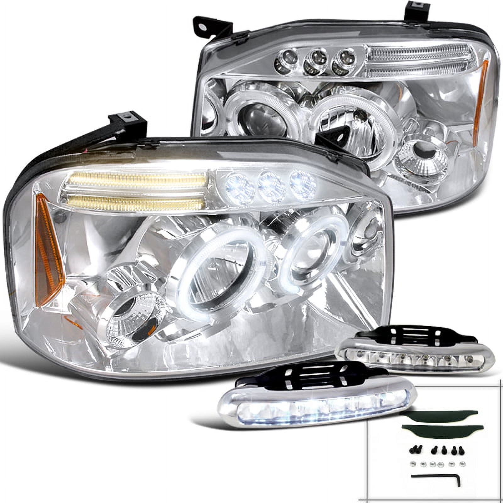 Spec-D Tuning Halo Projector Headlights Chrome + LED Bumper Fog Lamp ...