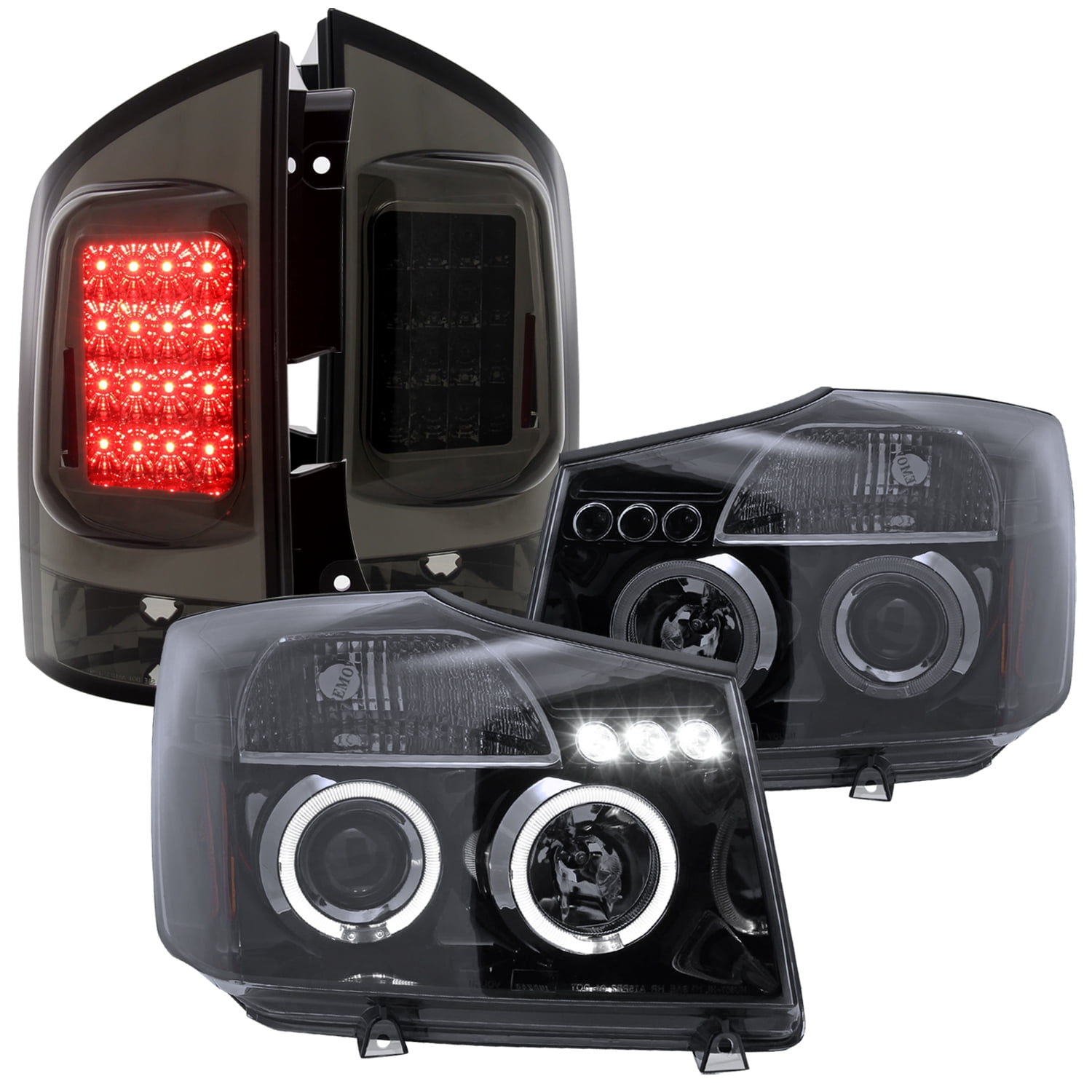 Spec-D Tuning Halo Projector Headlights Signal Black + LED Running Fog ...