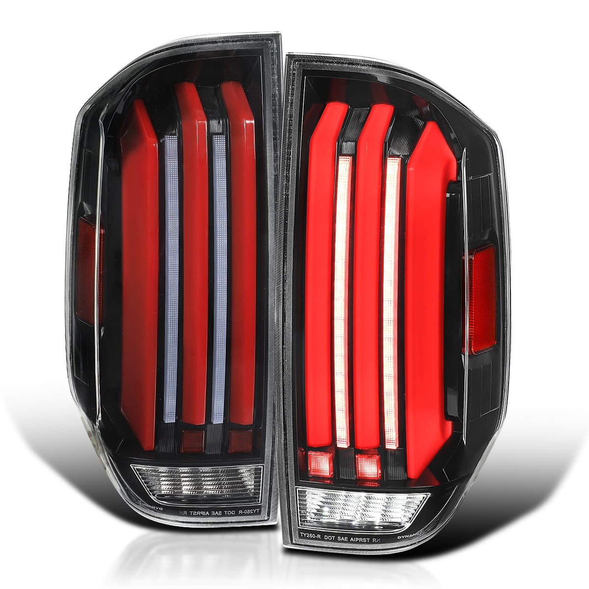 Spec-D Tuning Jet Black Full LED Strip Tail Lights w/ Red Sequential ...