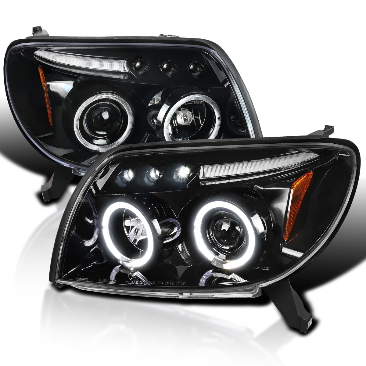 Spec-D Tuning Jet Black LED Halo Projector Headlights for 2003-2005 ...
