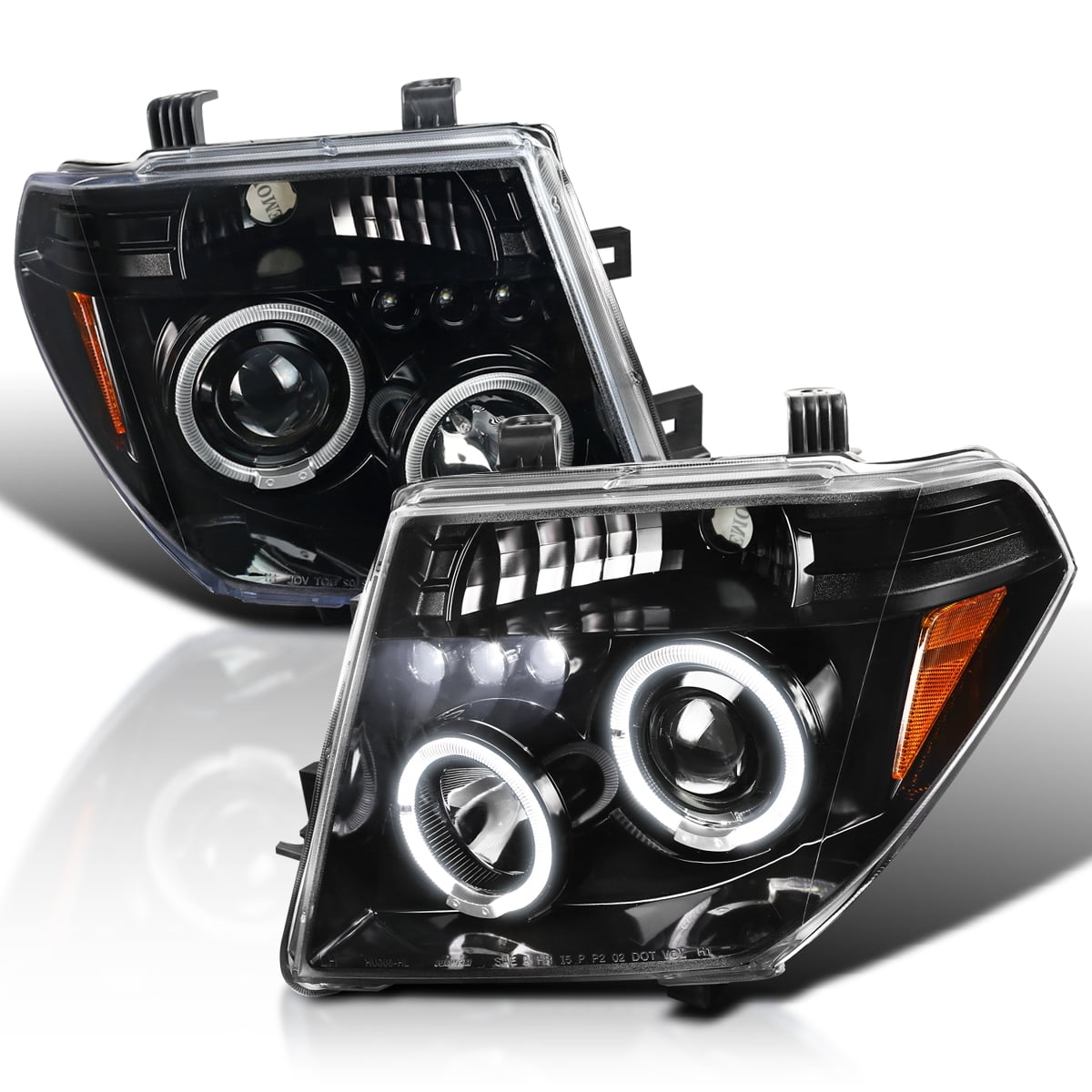 Spec-D Tuning Halo LED Black Projector Headlights for 2005-2007 Nissan ...