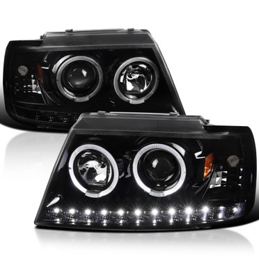 Spec-D Tuning Chrome LED Dual Halo Projector Headlights Compatible with ...