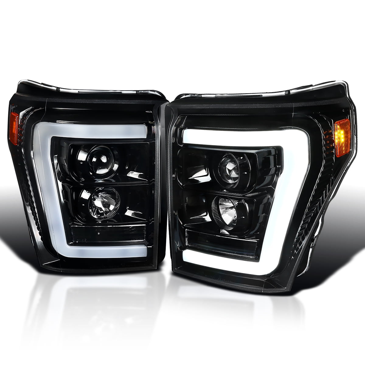 Spec-D Tuning Jet Black LED Projector Headlights Compatible with 2011 ...