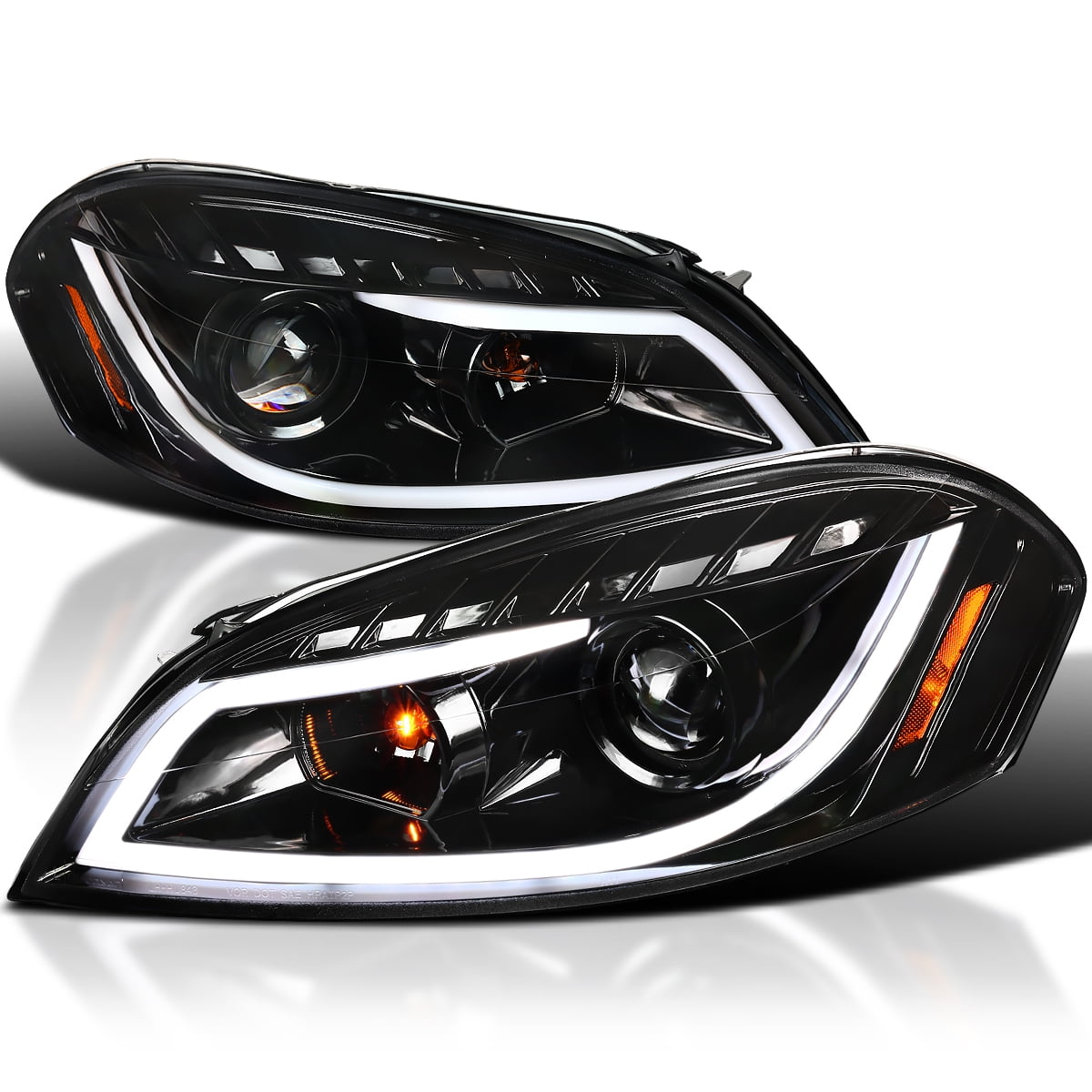 Spec-D Tuning LED Jet Black Projector Headlights for 2006-2013 Chevy ...