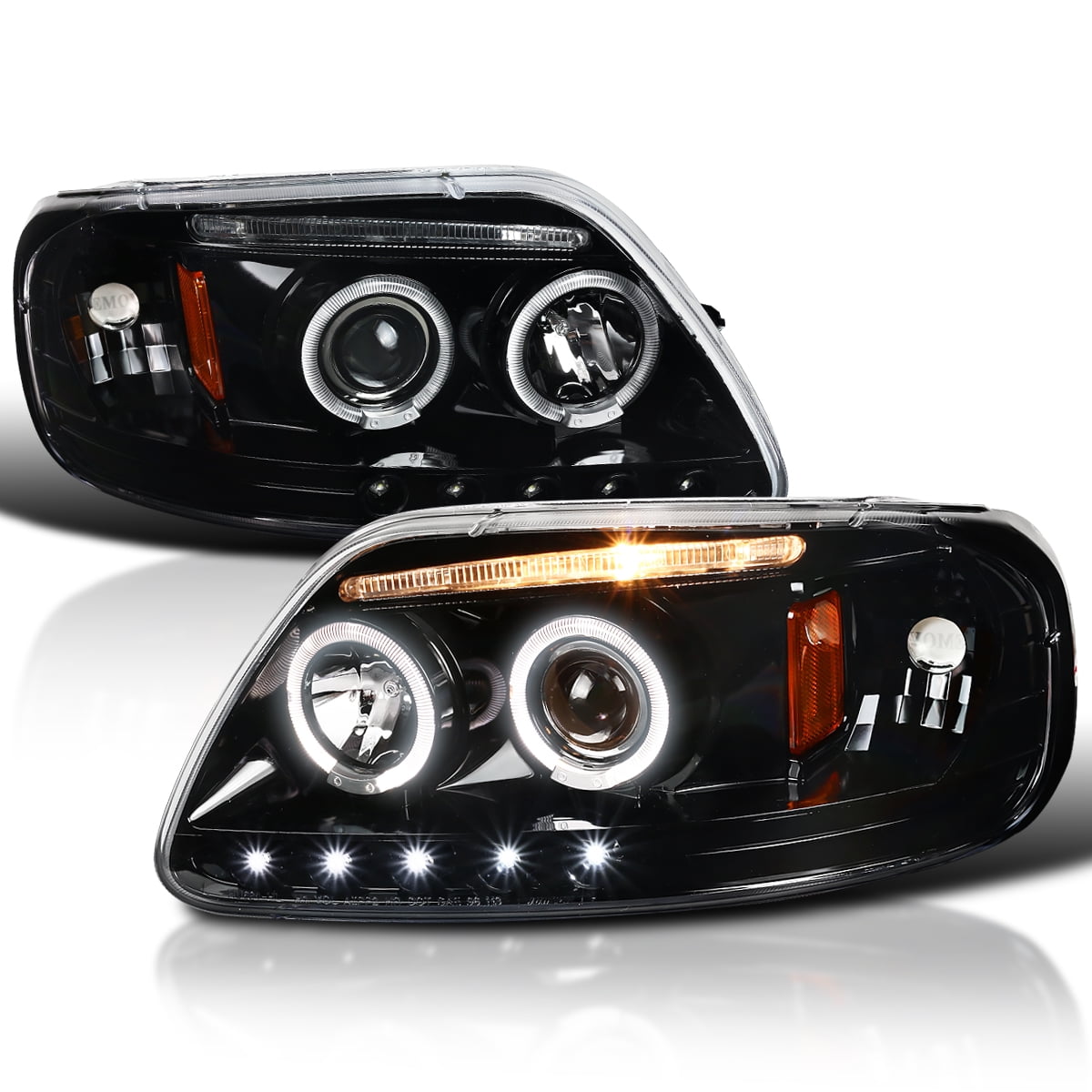 Spec-D Tuning Black Halo LED Headlights Assembly for 1997-2003 Ford ...