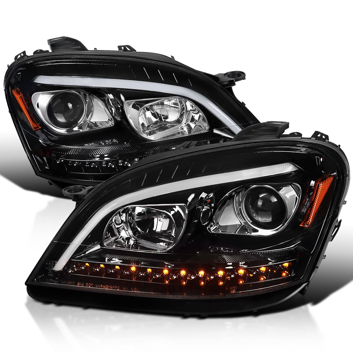 Spec-D Tuning Jet Black Projector Headlights w/ LED Sequential Signal ...