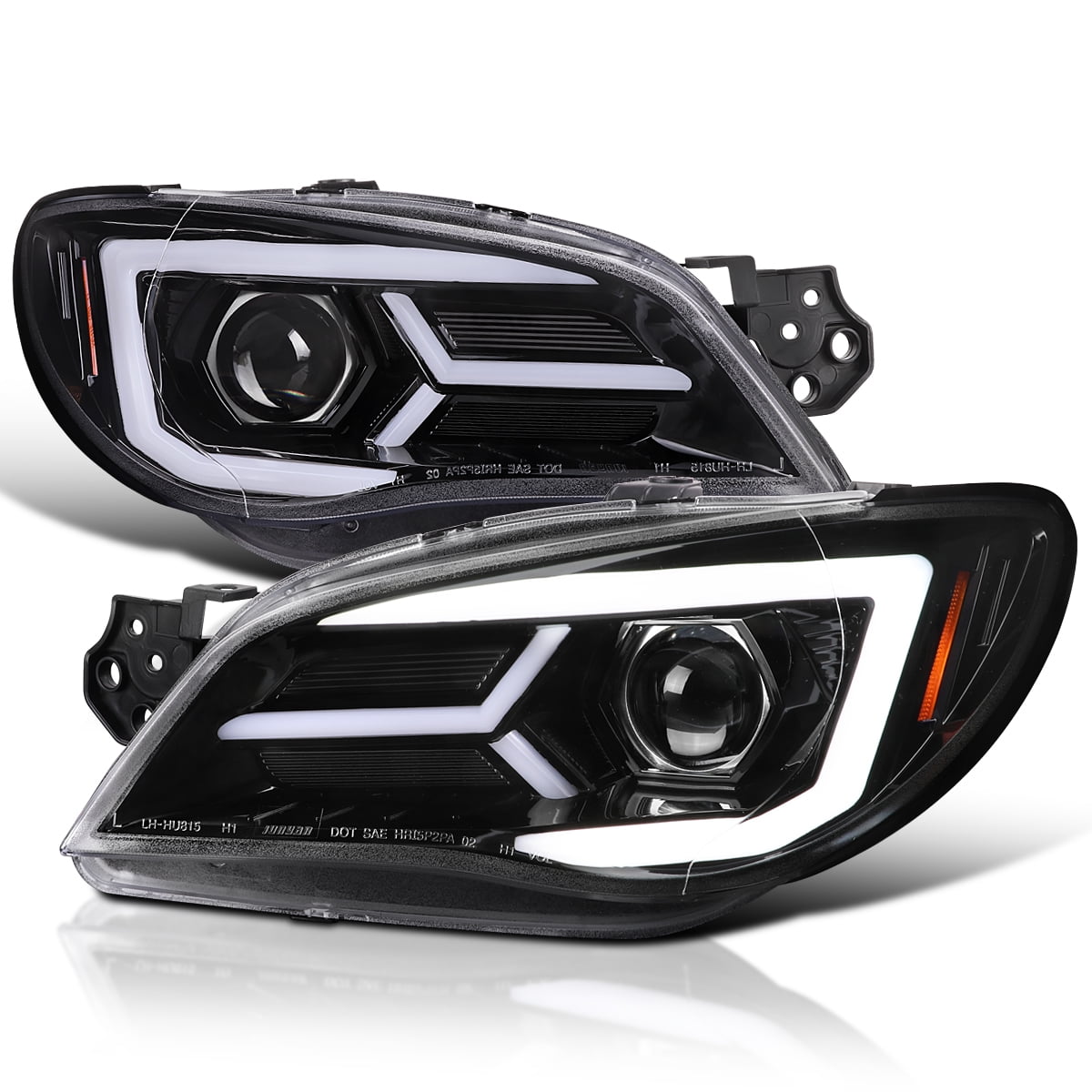 Spec-D Tuning Jet Black Projector Headlights w/ Sequential LED Turn ...
