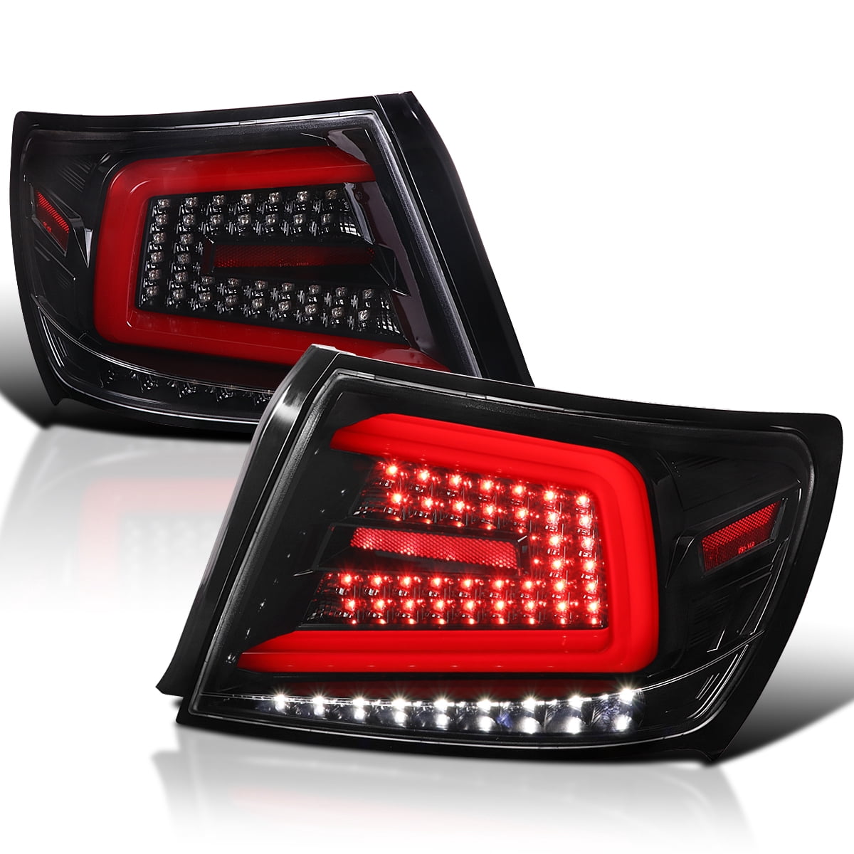 Spec-D Tuning Jet Black Sequential Tail Lights w/ Red LED Bar ...