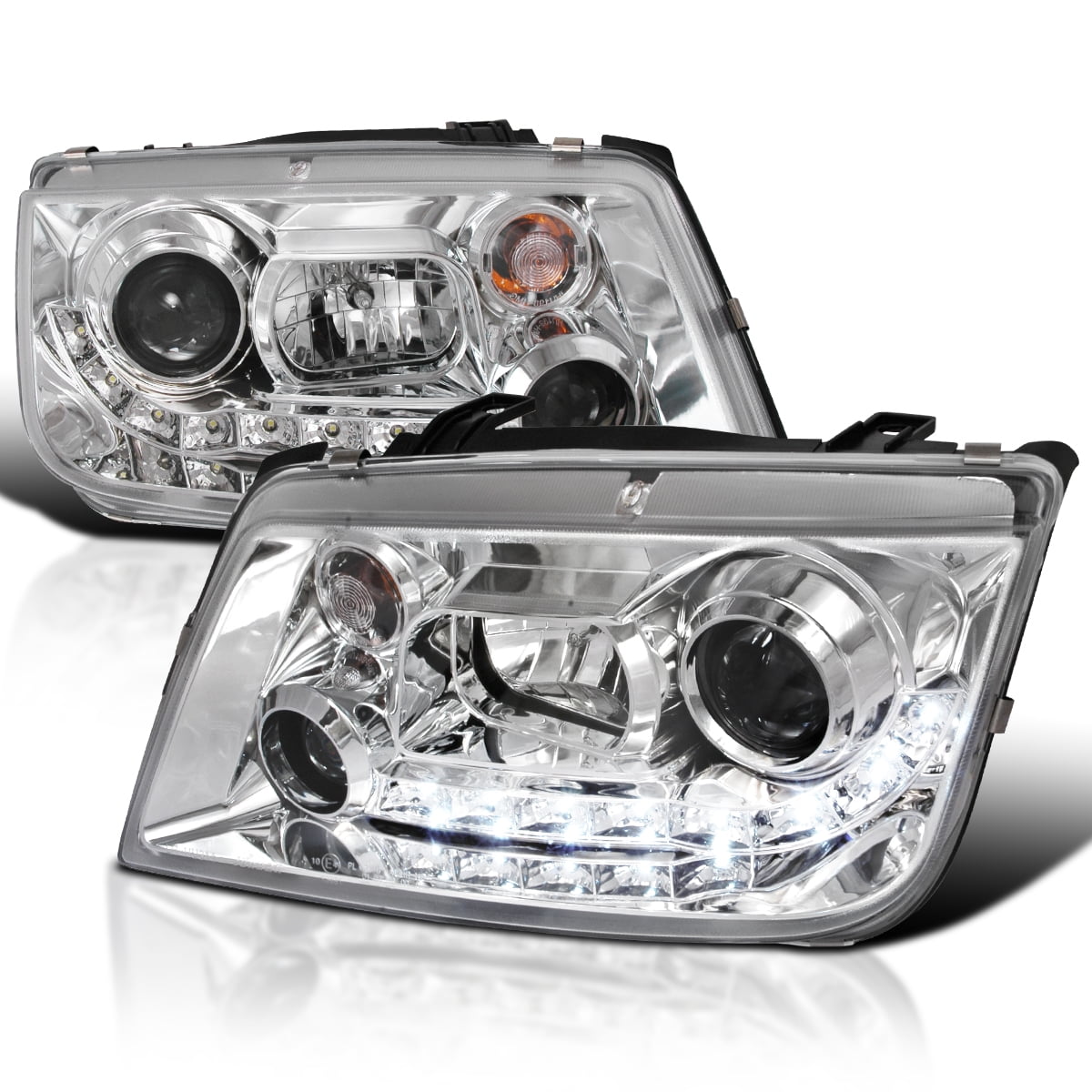 Spec-D Tuning LED Chrome Housing Clear Lens Projector Headlights ...