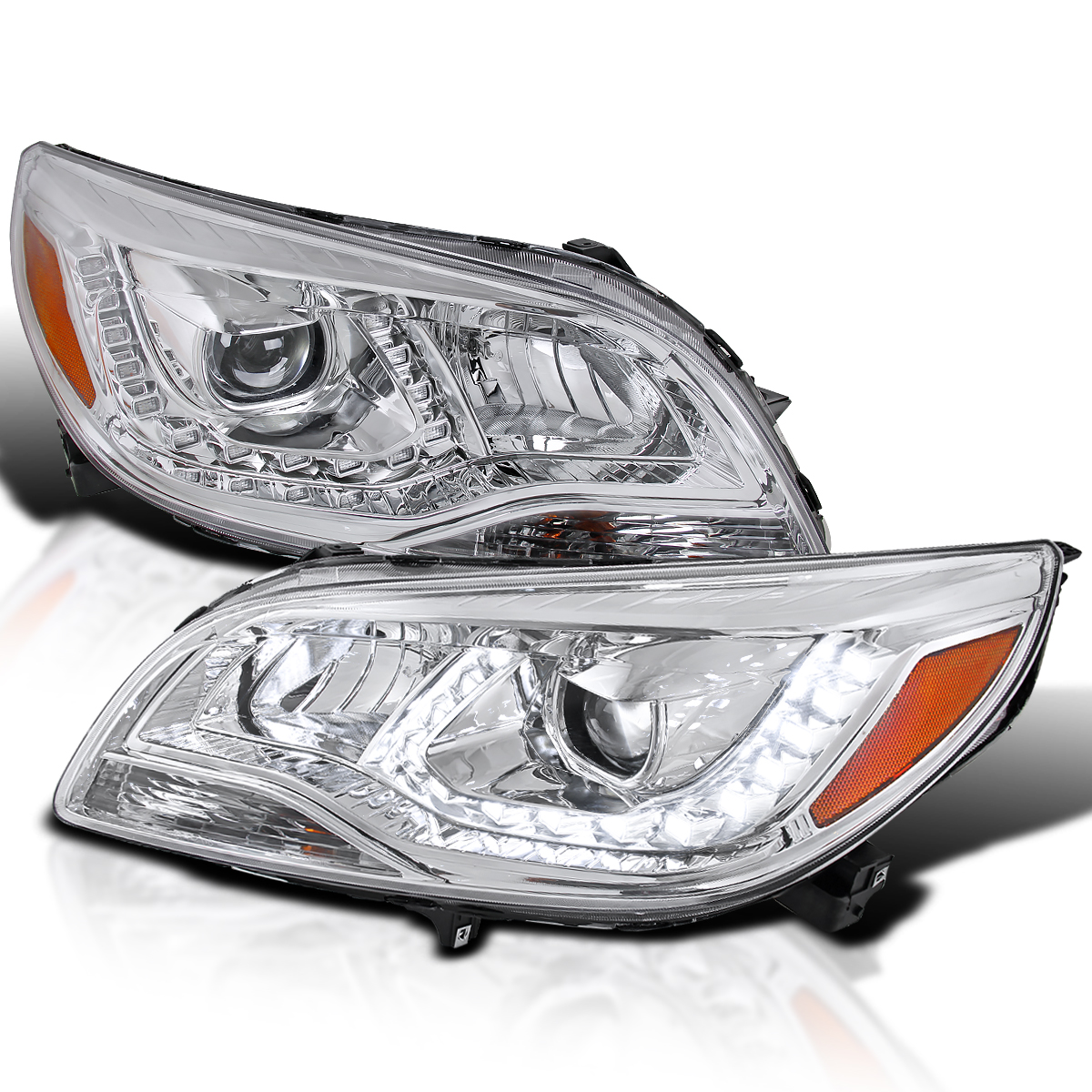 Spec-D Tuning LED Chrome Projector Headlights Compatible with 2013-2015 ...