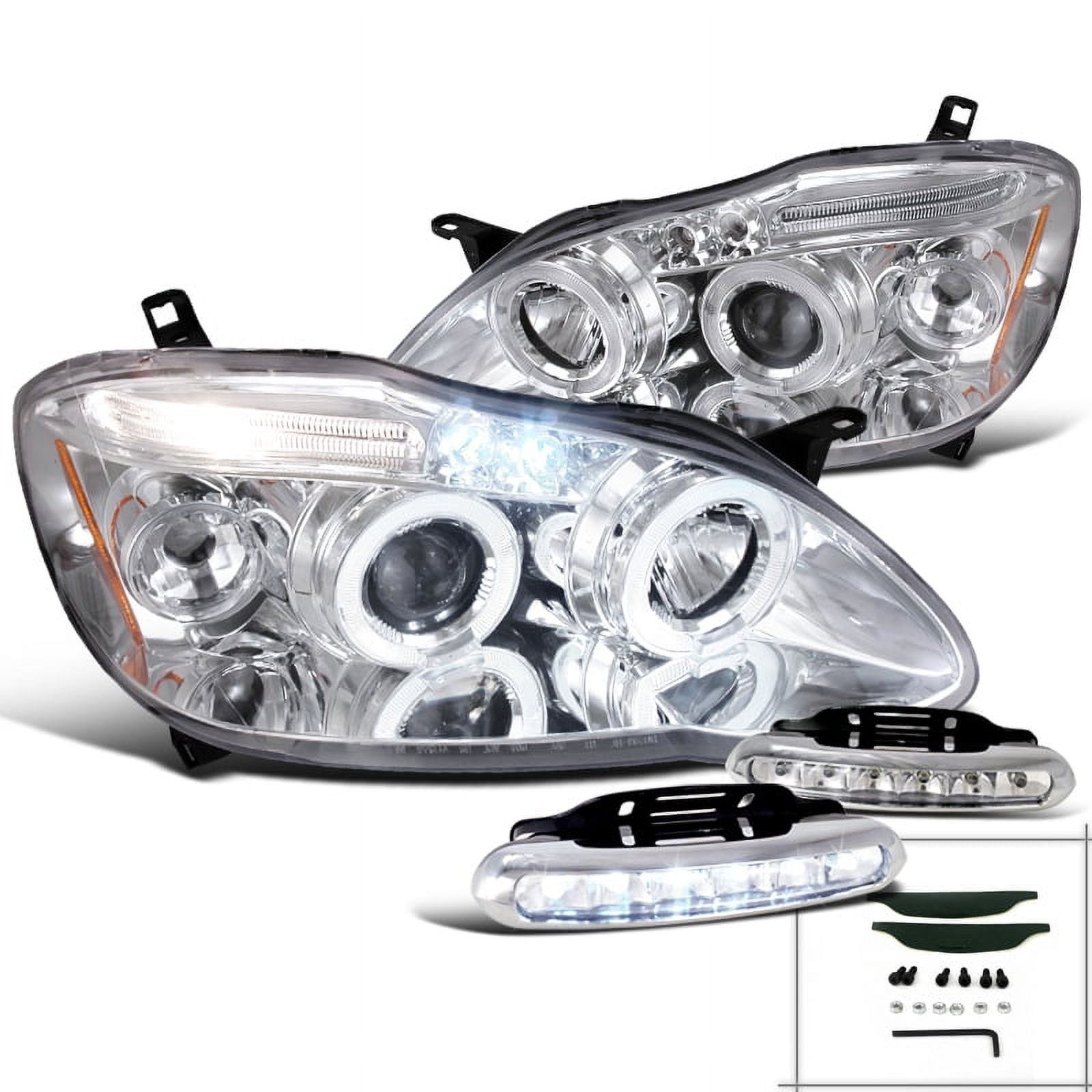Spec-D Tuning LED Chrome Projector Headlights + LED Bumper Fog Lamp ...