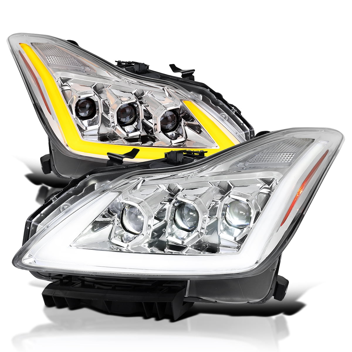 Spec-D Tuning LED Chrome Projector Headlights w/ Sequential Turn ...