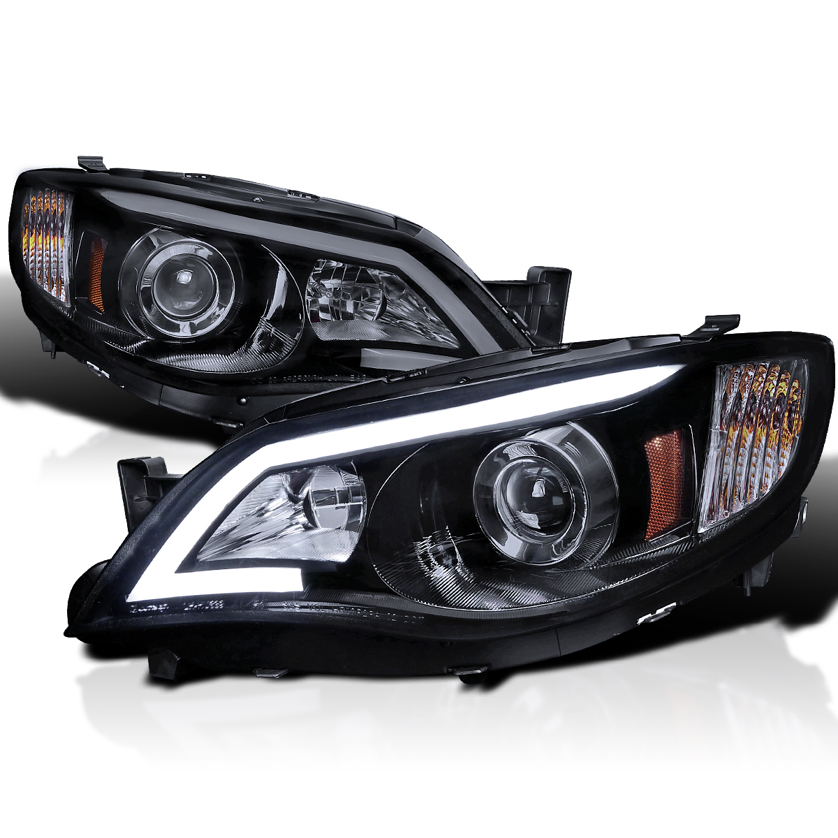 Spec-D Tuning LED Glossy Black Smoke Projector Headlights Compatible ...
