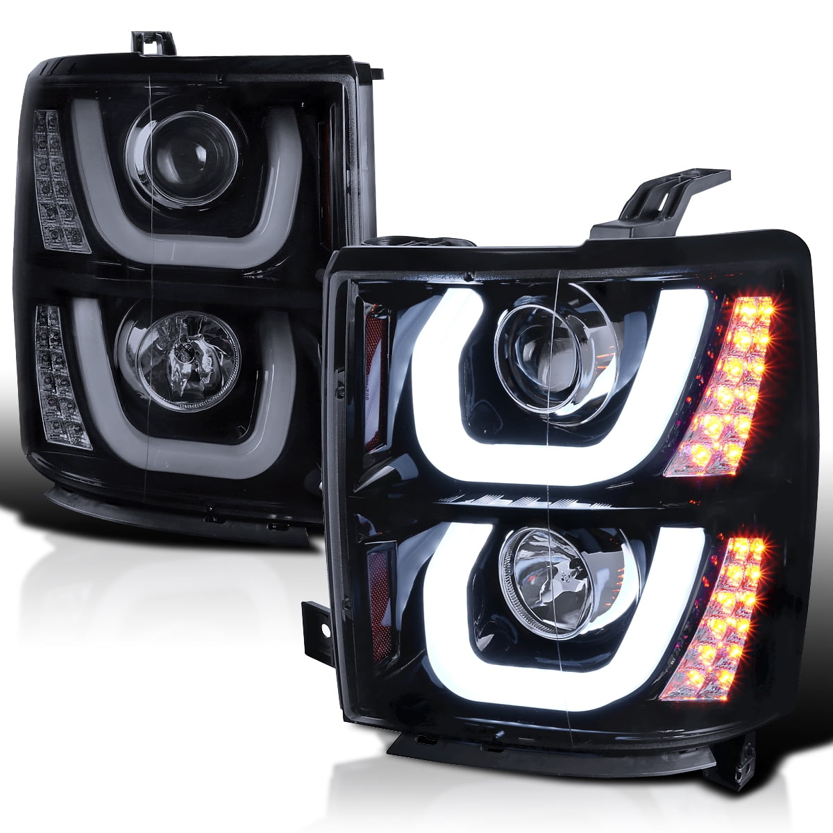 Spec-D Tuning LED Halo Projector Headlights, Black Smoke, Light, for ...