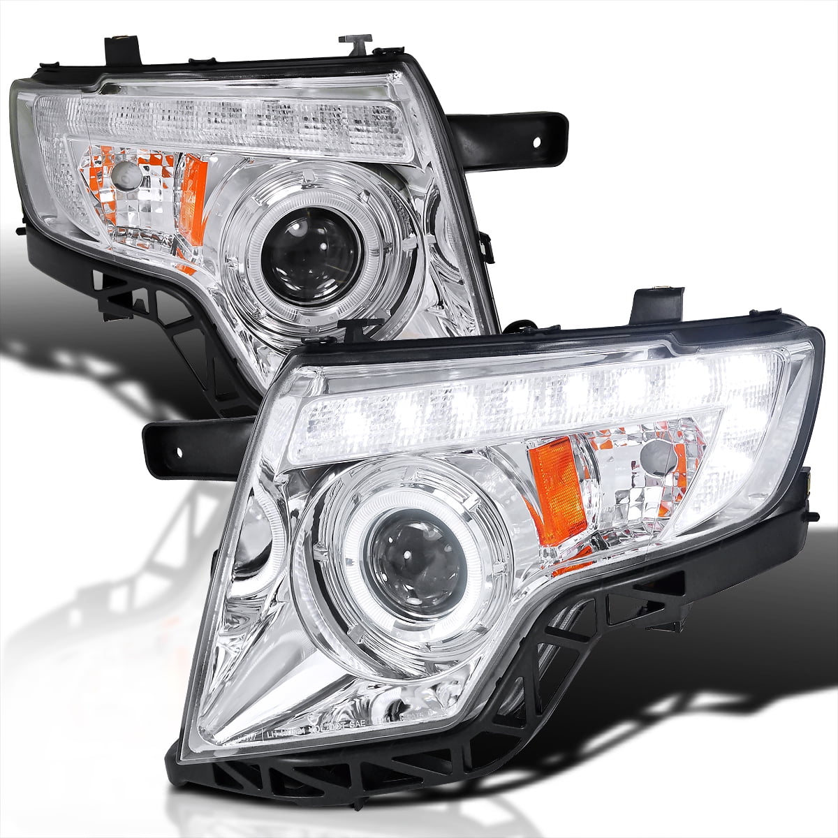 Spec-D Tuning Front Light: LED Halo Chrome Projector Headlights for ...