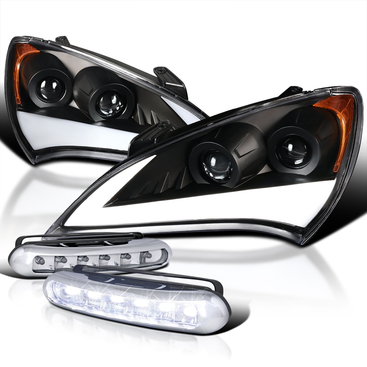 Spec-D Tuning LED Light Bar Black Housing Clear Lens Projector ...