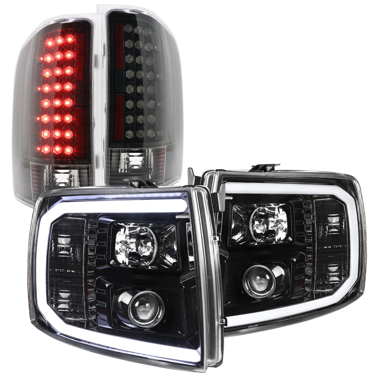 Spec-D Tuning LED Light Bar Jet Black Housing Clear Lens Projector ...
