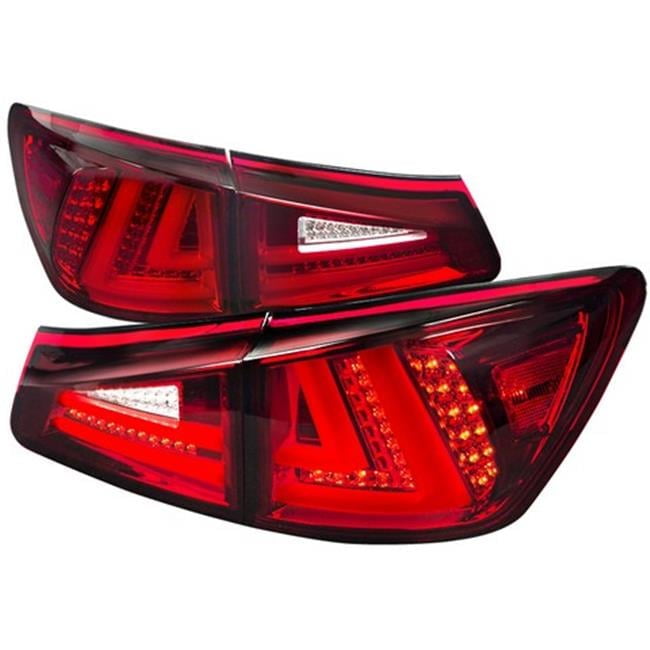 Spec-D Tuning LED Tail Lights for 06 to 08 Lexus IS250- Red & Clear - 8 ...