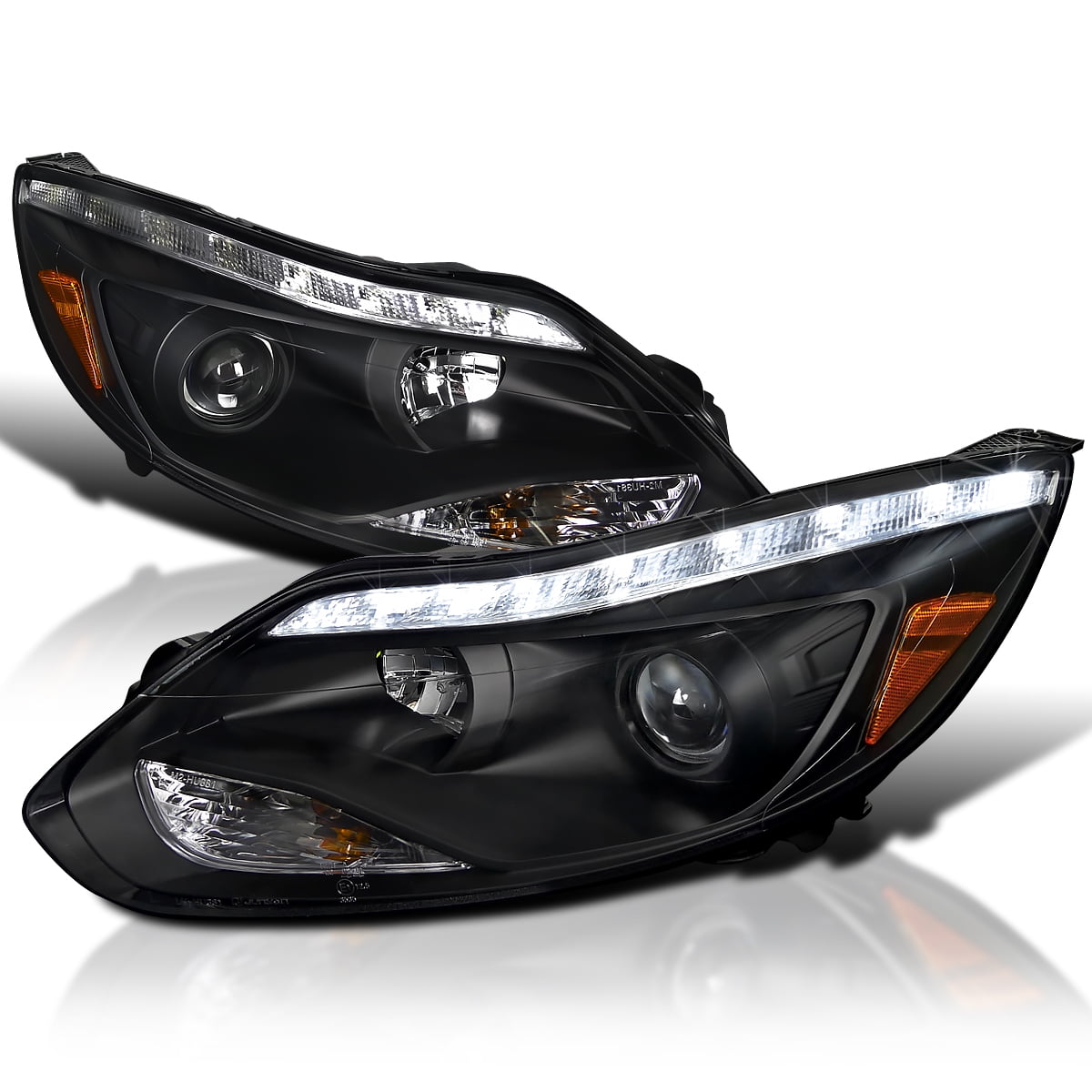 Spec-D Tuning Black LED Turn Signal Projector Headlights Front Light ...