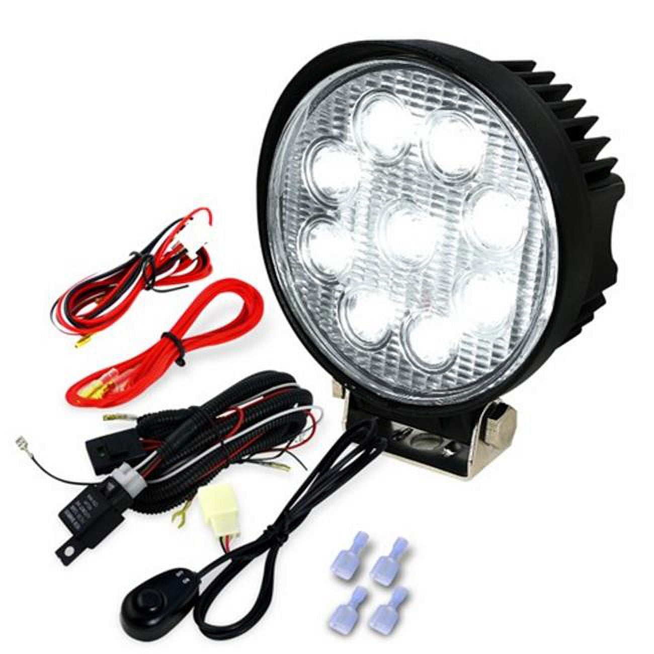 Spec-D Tuning LF-4009RND 9 LED Round Work Light for All- Black - 4.5 in ...