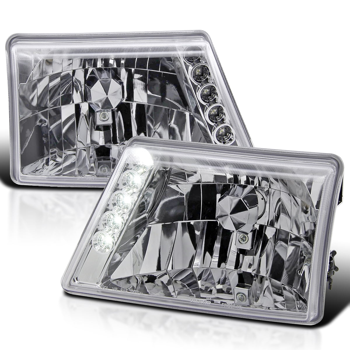 Spec-D Tuning Led Headlights Chrome Compatible with 1998-2000 Ford ...
