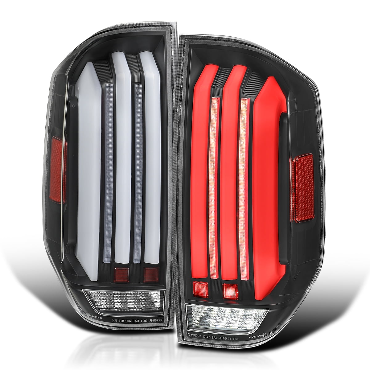 Spec-D Tuning Matte Black Full LED Strip Tail Lights w/ White ...