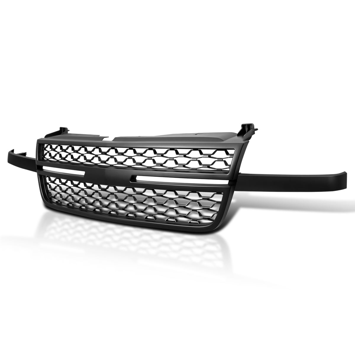 Spec-D Tuning Matte Black Honeycomb Front Bumper Grille Compatible with 2005-2007 Chevy ...