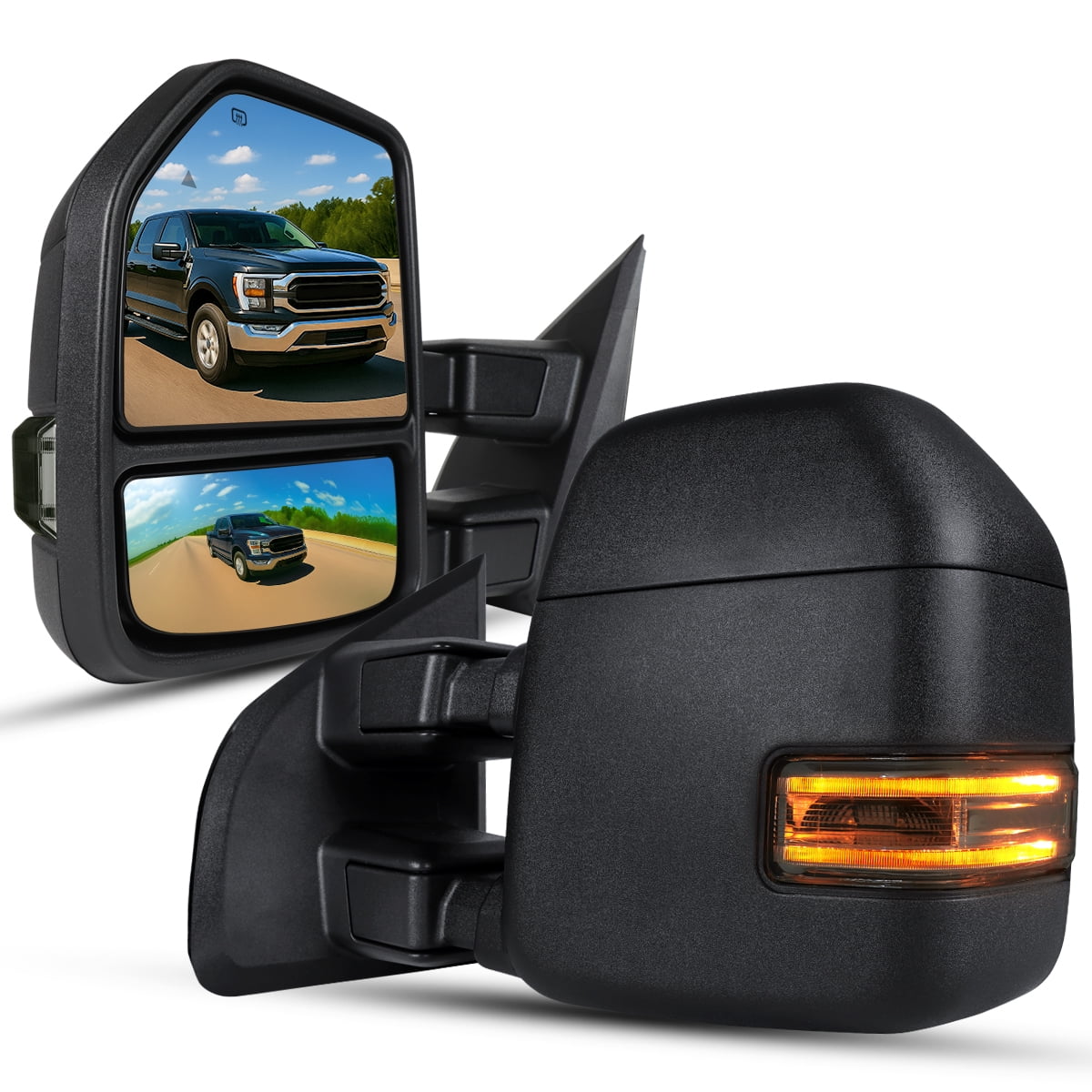 Spec-D Tuning Power Heated Black Towing Mirrors w/ Smoke LED Turn ...