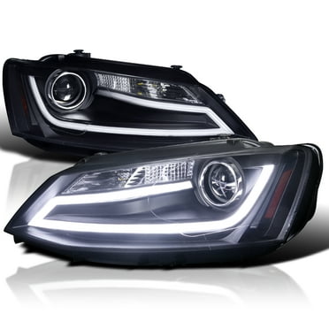Fit 11 12 13 14 15 16 17 18 Jetta Sedan LED DRL Projector Black Smoke ...