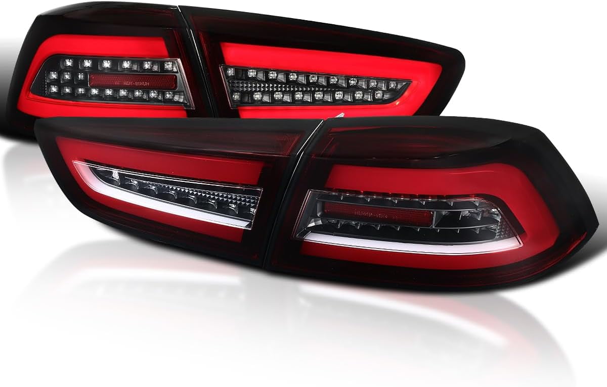 Spec-D Tuning Red LED Bar Tail Lights Compatible with 2008-2017 Lancer ...