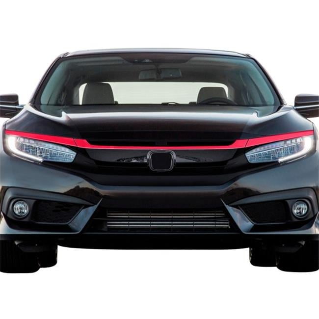 Spec-D Tuning Red Module Main Grille Trim for 2016-2018 Honda Civic ...