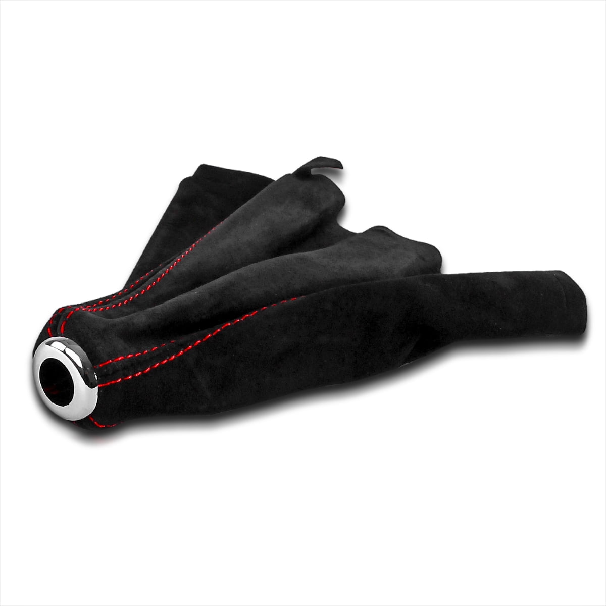 Spec-D Tuning SKB-BLKSU-RS Jdm Suede Manual Shift Boot Black W/Red ...