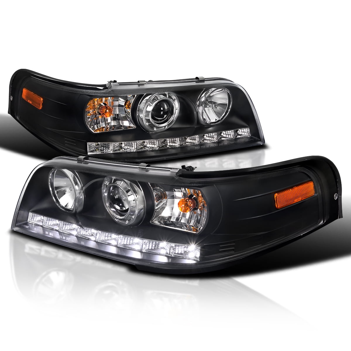 Spec-D Tuning SMD LED Black Projector Headlights Compatible with 1998 ...