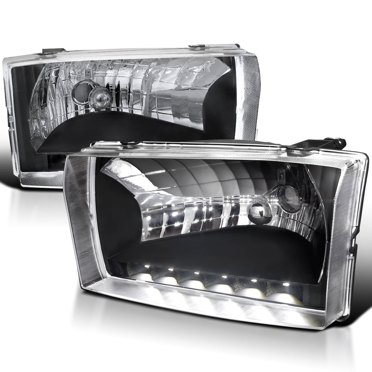 Spec-D Tuning SMD LED Diamond Headlights Black Compatible with 1999 ...