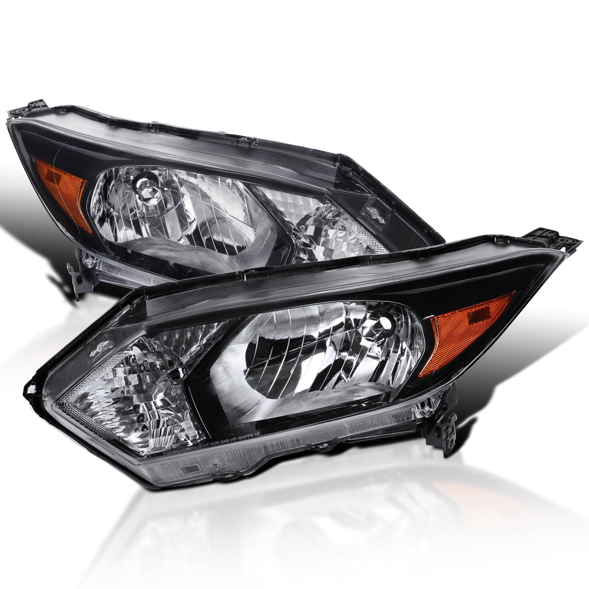 Spec-D Tuning Shiny Black Headlights Compatible with 2016-2018 Honda ...