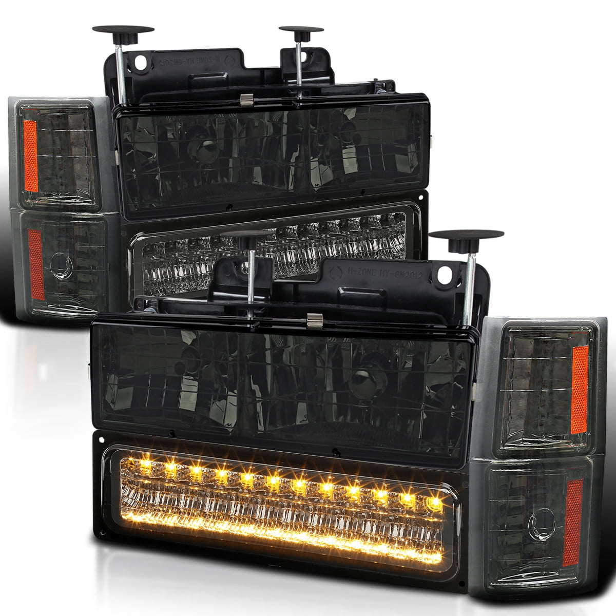 Spec-D Tuning Smoke Headlights + LED Bumper Lamps + Corner Lights ...