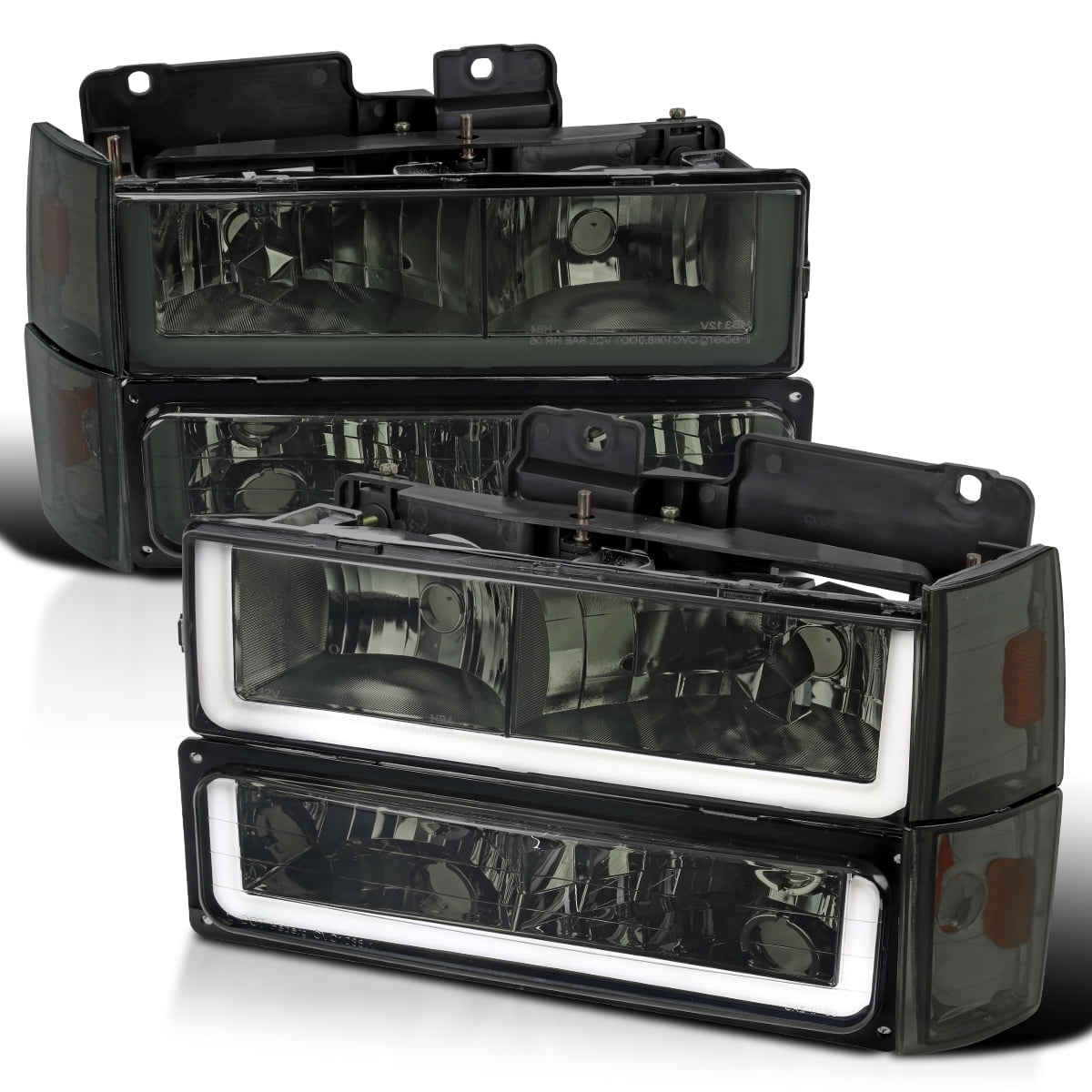 Spec-D Tuning Smoke LED Bar Headlights + Bumper Lights + Corner Lights ...