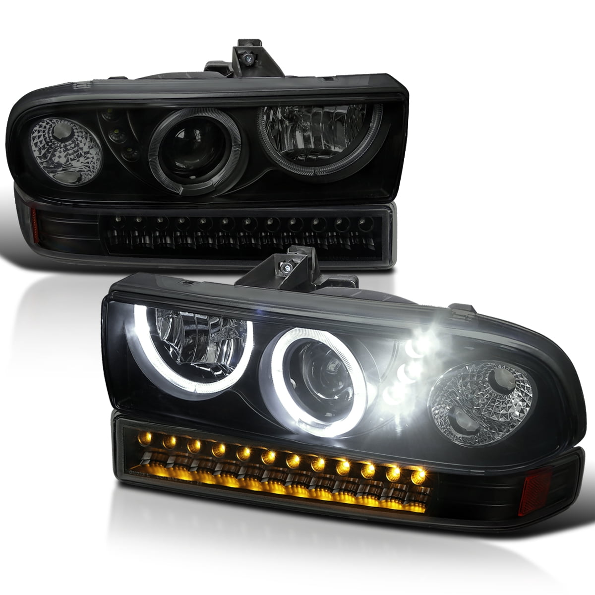 Spec-D Tuning LED Halo Projector Headlights & Bumper Lights for 1998 ...
