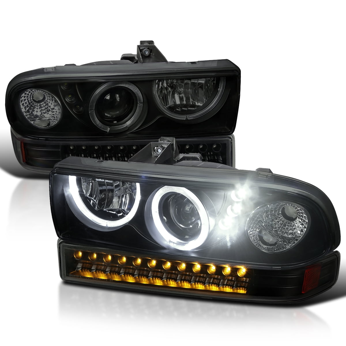 Spec-D Tuning LED Halo Projector Headlights & Bumper Lights for 1998 ...