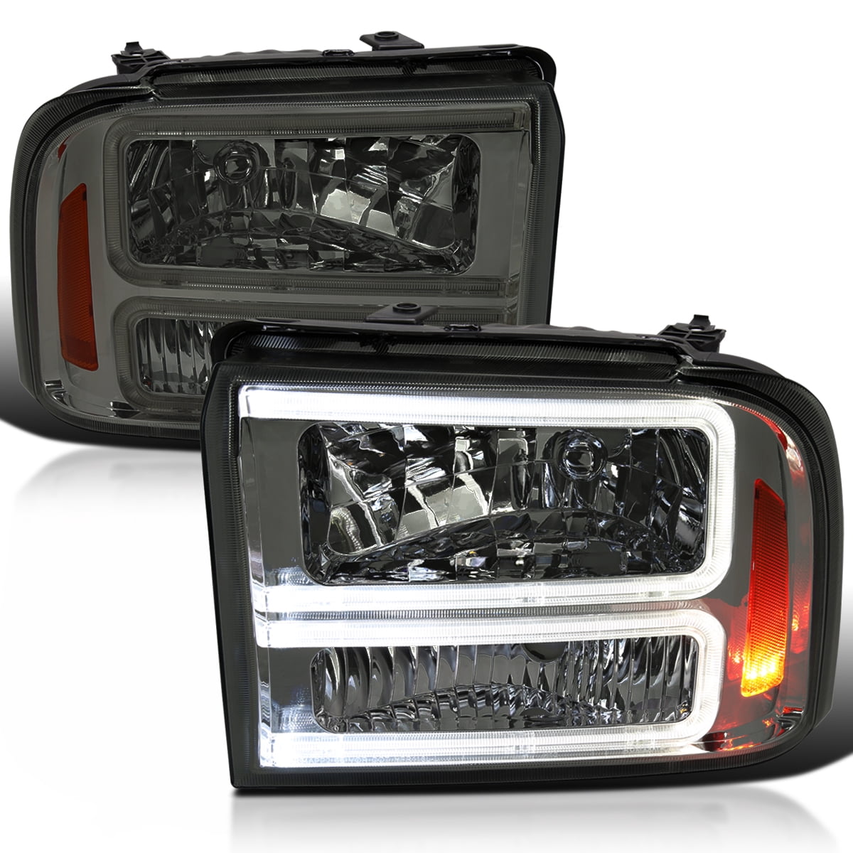 Spec-D Tuning Smoke Lens LED BAR Headlights Compatible with 2005-2007 ...