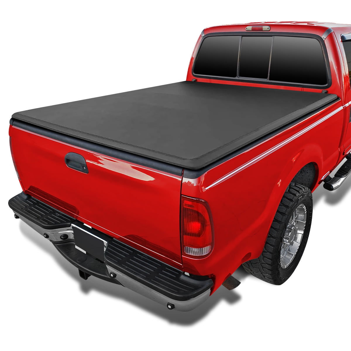 Spec-D Tuning Soft Quad Fold Tonneau Cover Compatible with 1999-2016 ...