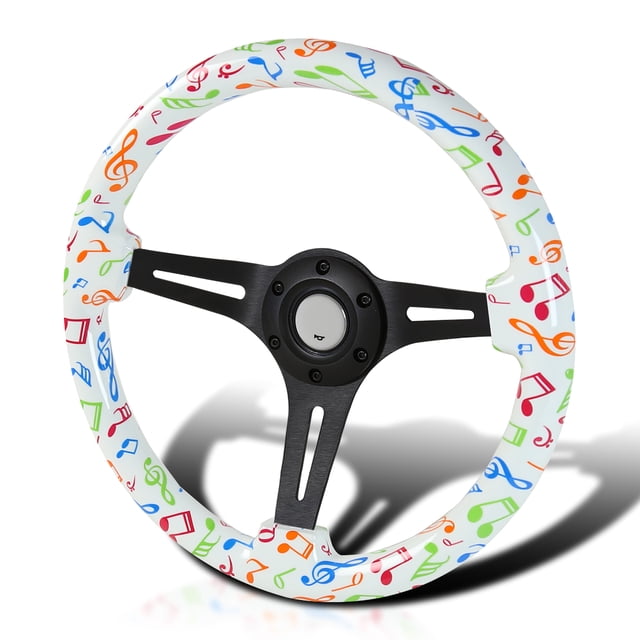 Spec-D Tuning Universal 2" Rainbow Music Notes 350MM Sport Racing ...