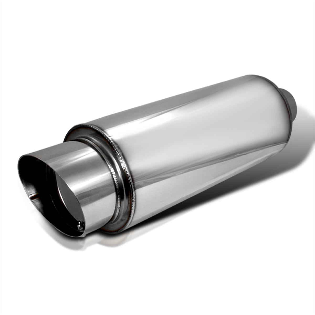 Spec-D Tuning Universal 4" Fireball Racing Exhaust Muffler Slant Tip ...