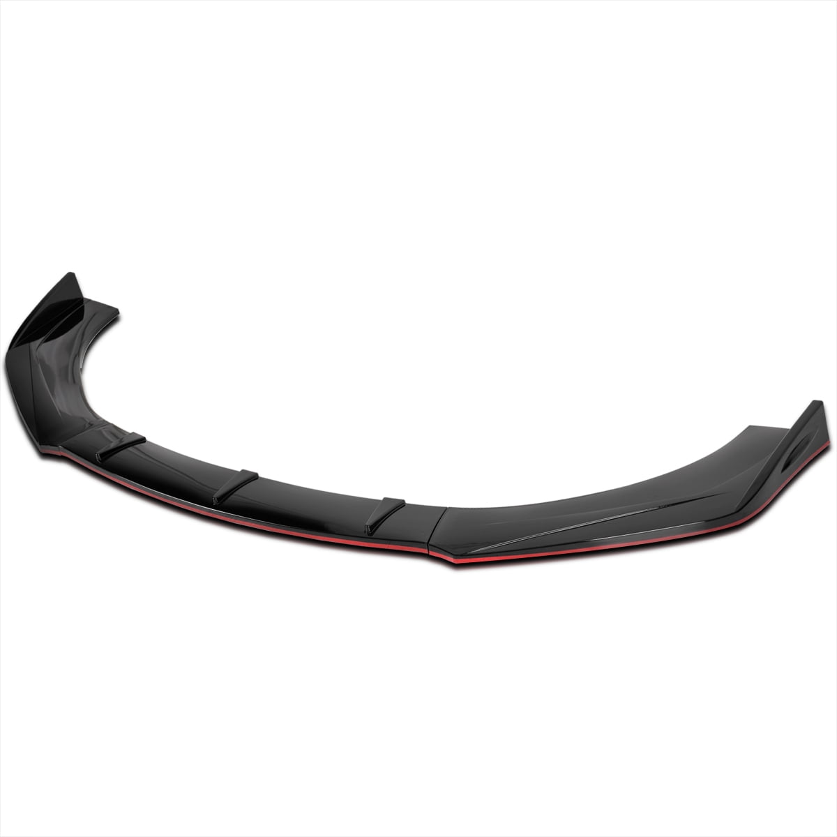Spec-D Tuning Universal Glossy Black Red Trim Front Bumper Lip Spoiler ...