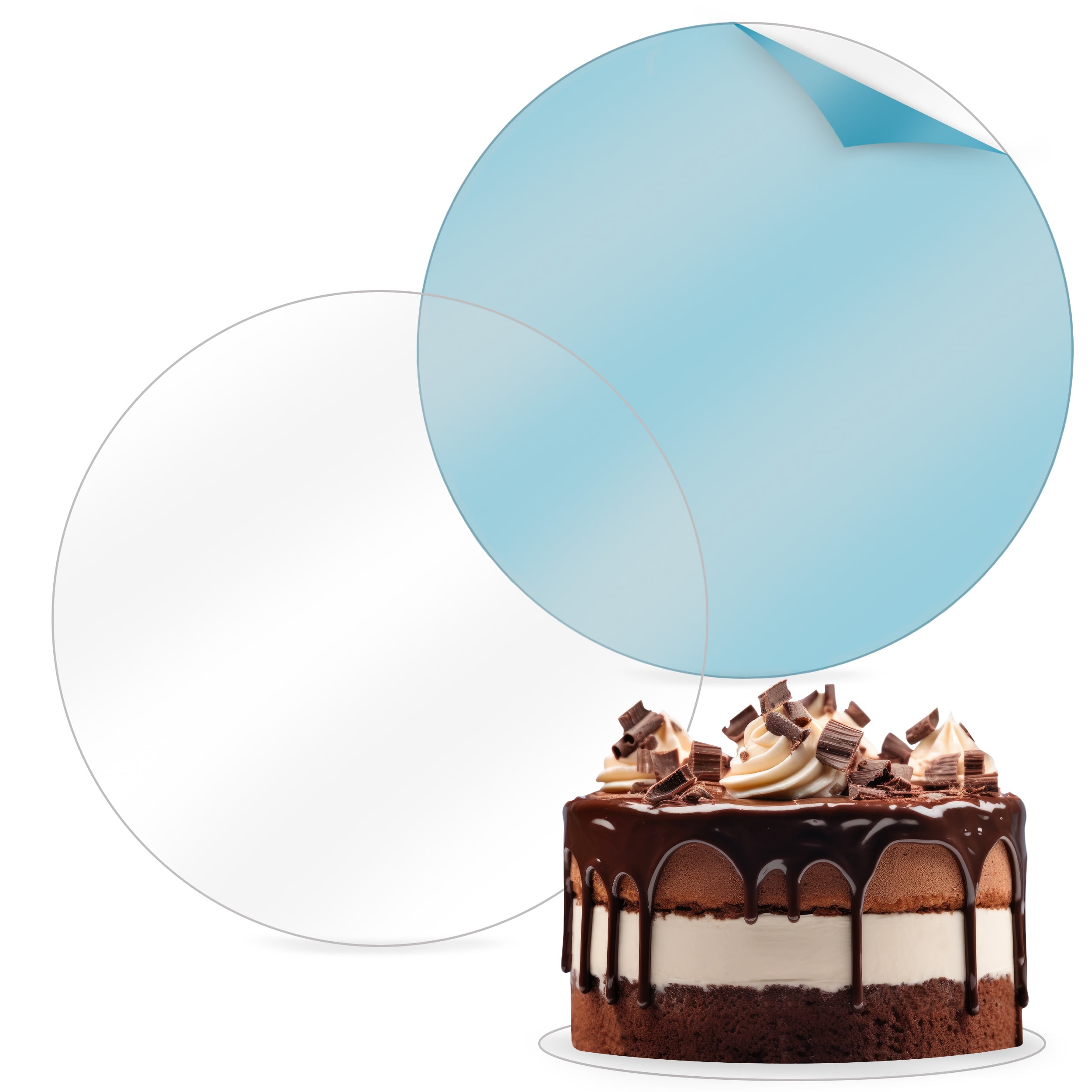 Spec101 Acrylic Cake Disc 8.5in 2 Pack - Round Acrylic Disc Set - 1/8in ...